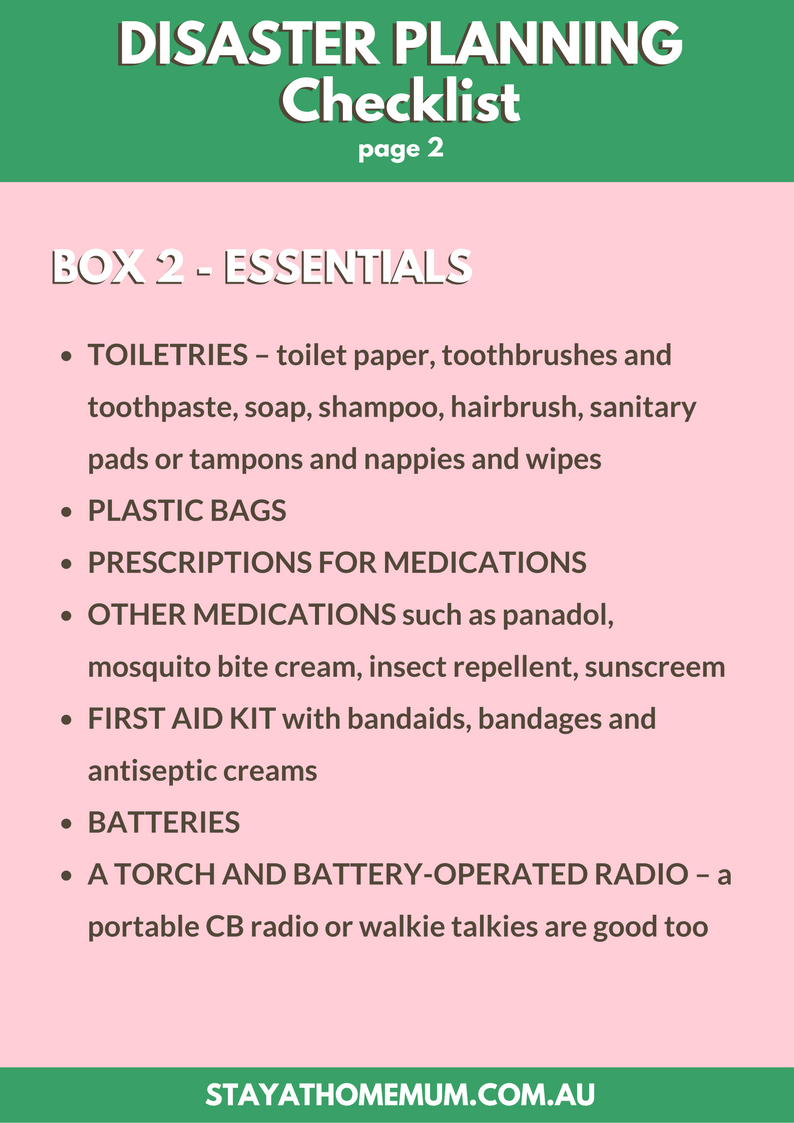 Disaster Planning Checklist