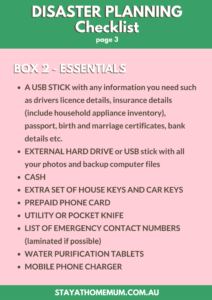 Disaster Planning Checklist