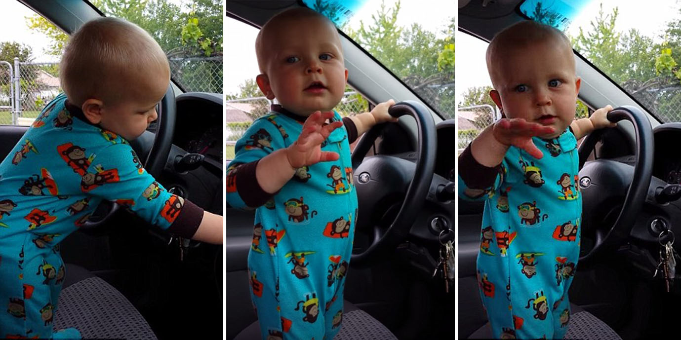 Cute Baby Dances to Hip Hop While Cranking the Volume Up