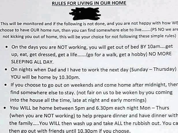 Mum Makes House Rules For Her Daughter That Made The Internet Go Wild ...